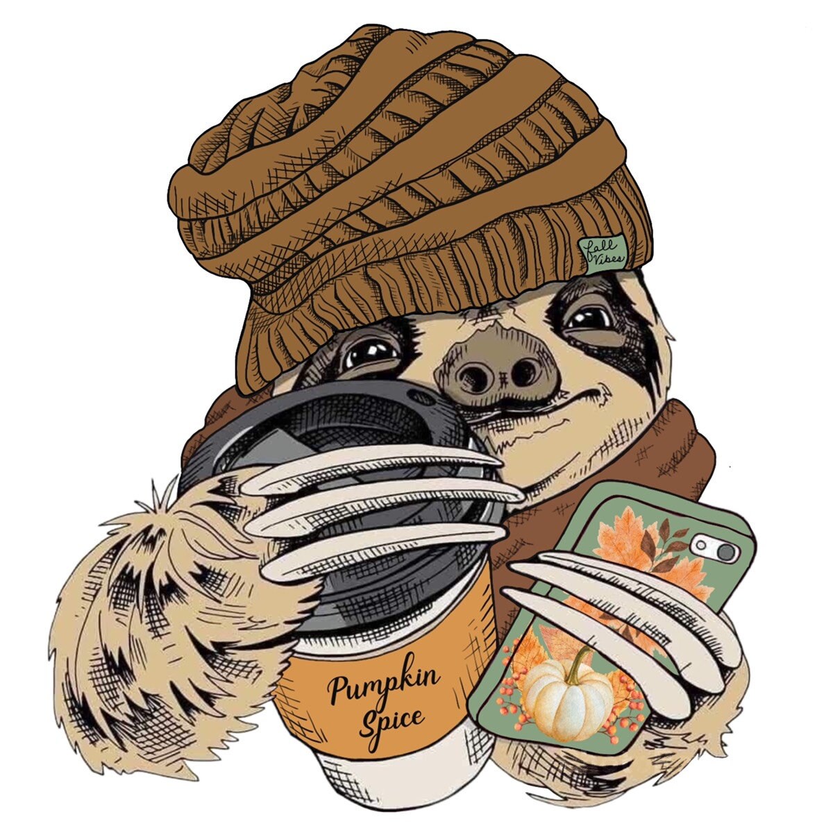 Cute Sloth,sloth Sublimation,sublimation Design,fall Sloth,fall ...