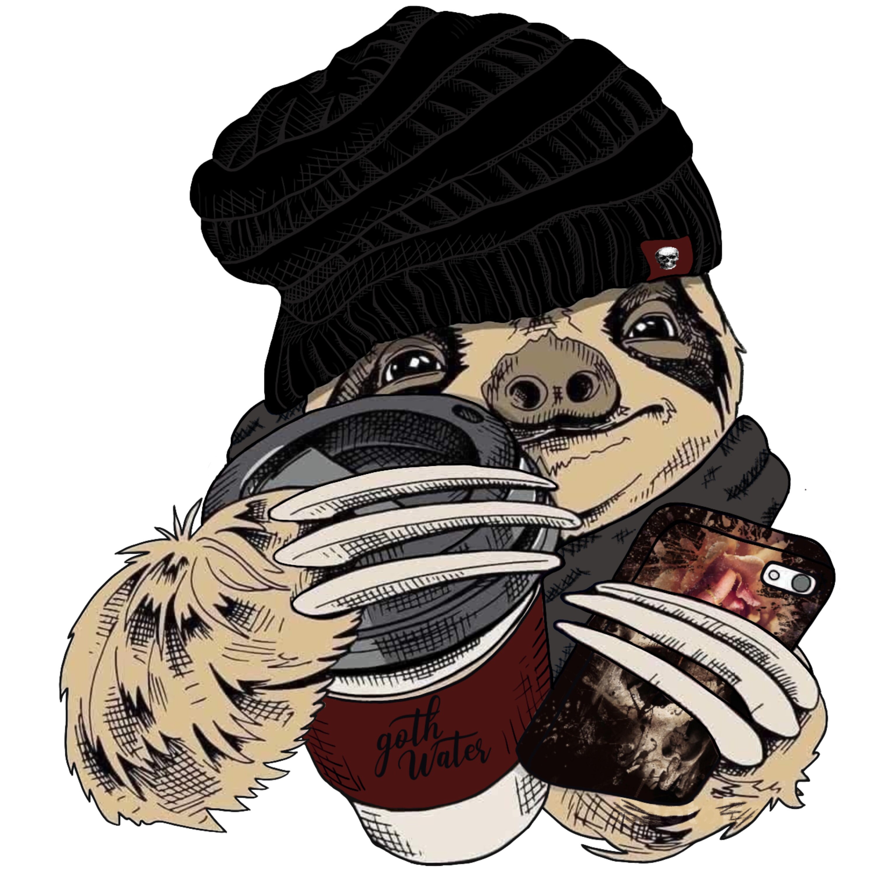 Sloth Design, Gothic Sloth, Cute Sloth, Sloth Sublimation, Sublimation ...