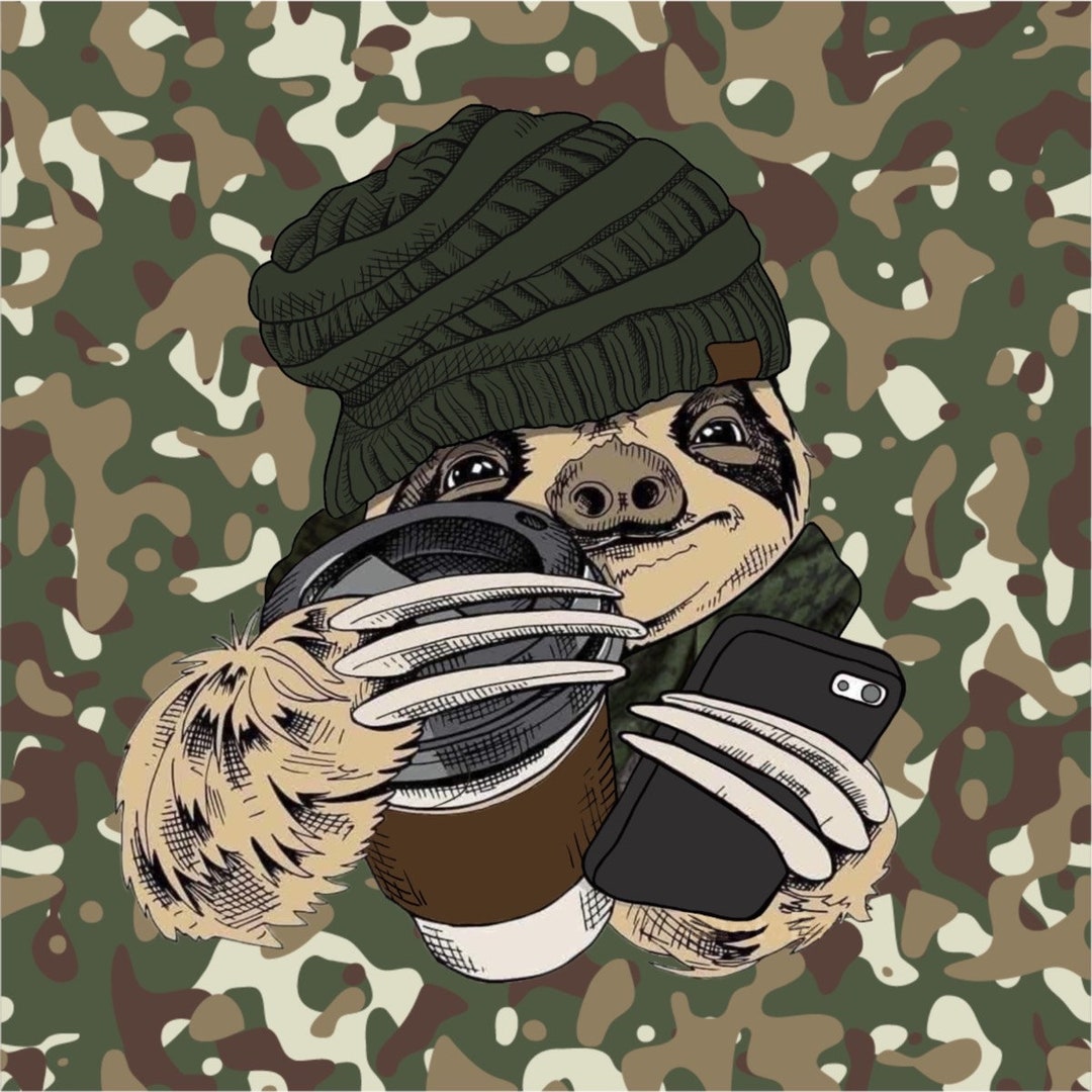 Sloth Design, Cute Sloth,camo,sloth Sublimation,sublimation Design ...