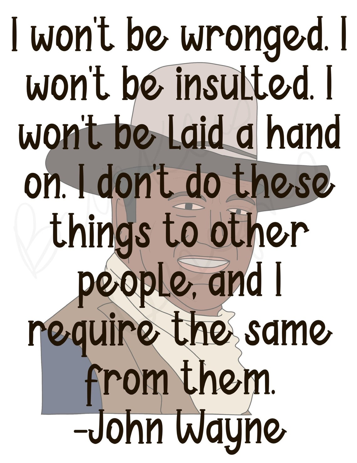 John Wayne, John Wayne Quote, Printable Wall Art, John Wayne Svg ...