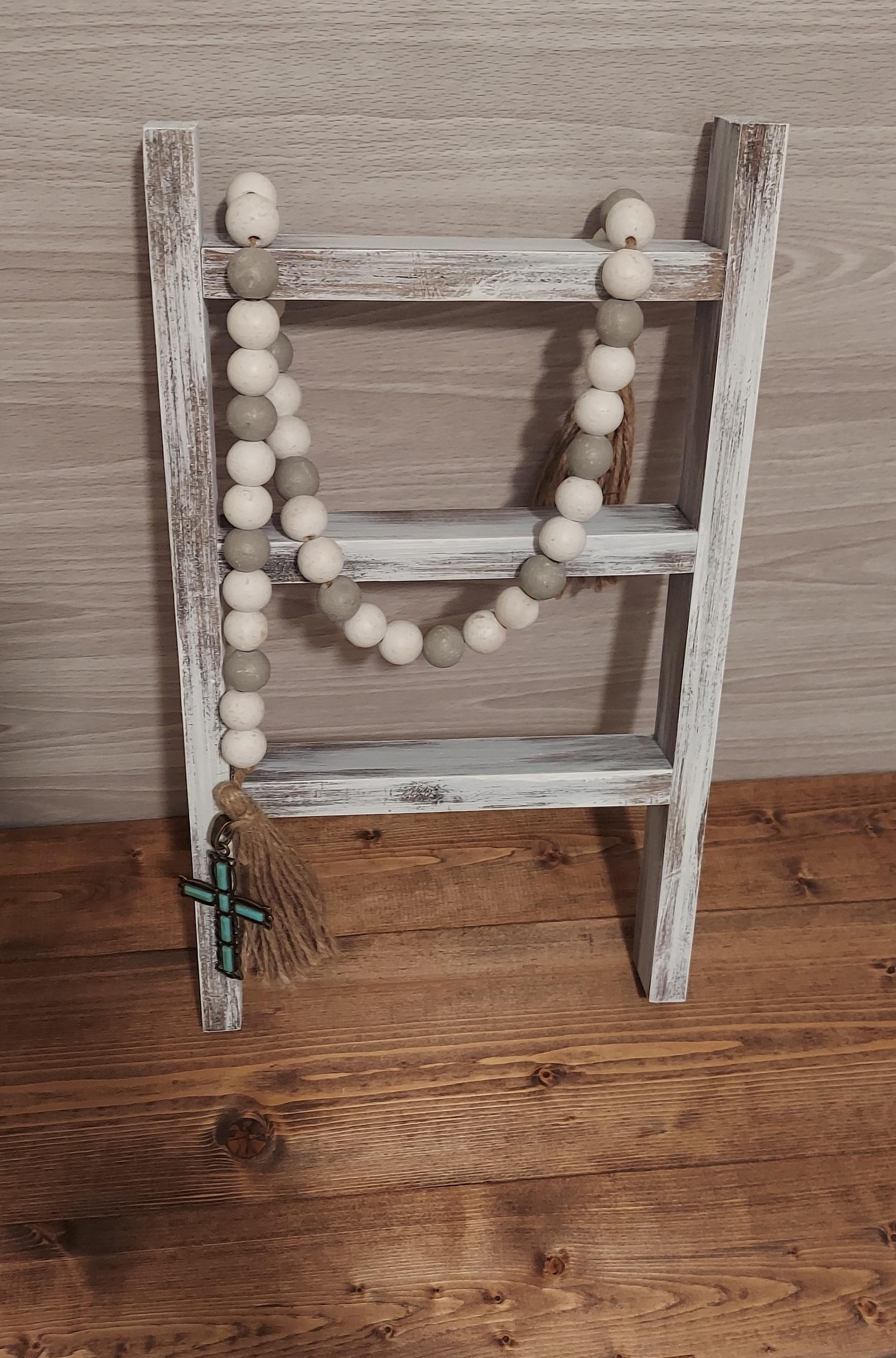 Farmhouse Wood Kitchen Ladder, Counter Ladder, Bathroom Ladder, Mini ...