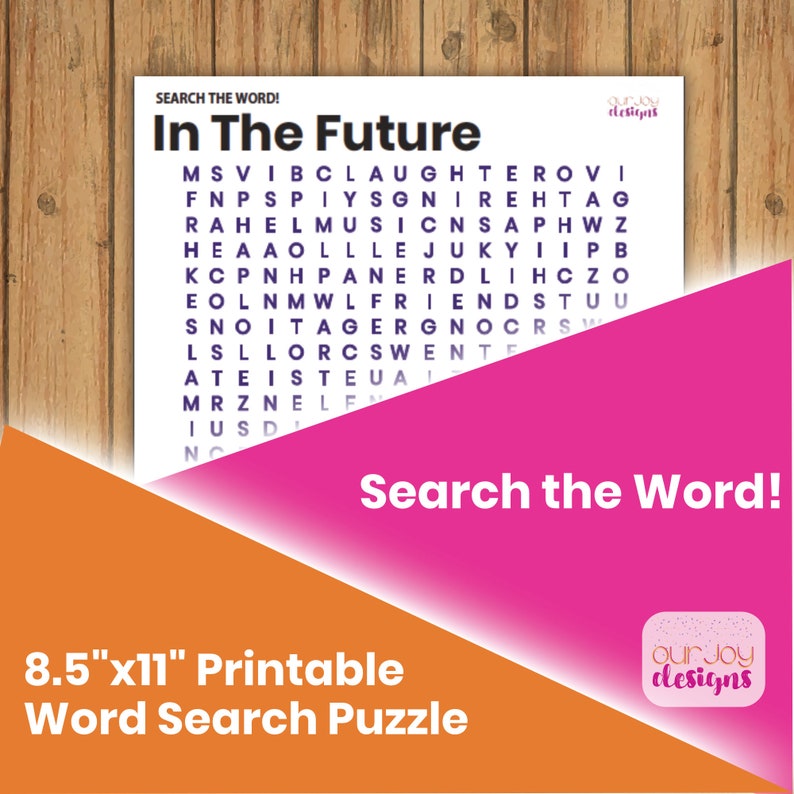 In the Future Word Search Printable JW Game | 8.5 X 11" | Paradise Hope ...