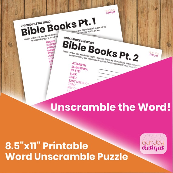 Books of the Bible Word Unscramble 8.5x11 Printable | Etsy