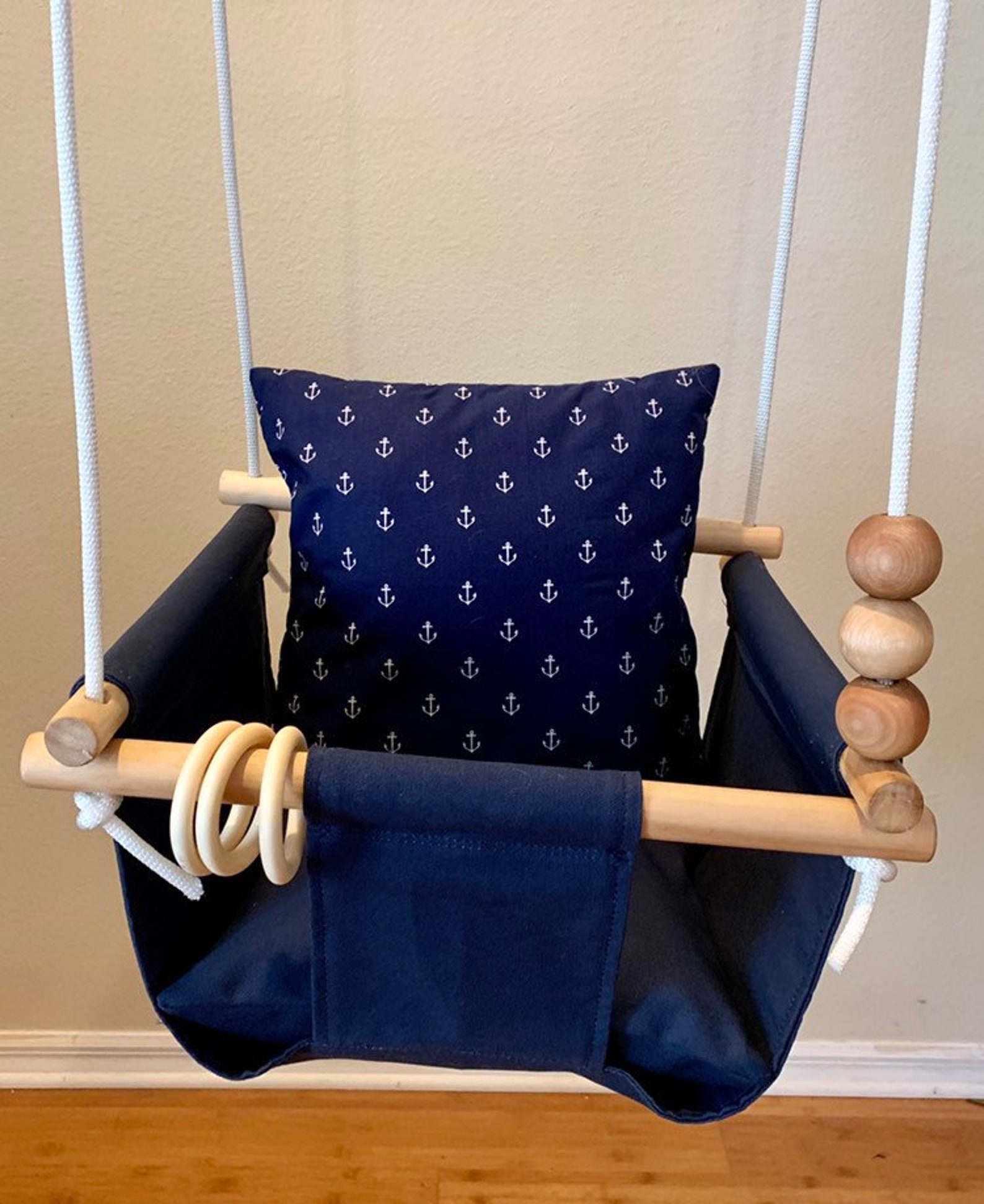 Navy Baby Swing Indoor Baby Nautical Indoor Navy Blue Swing | Etsy