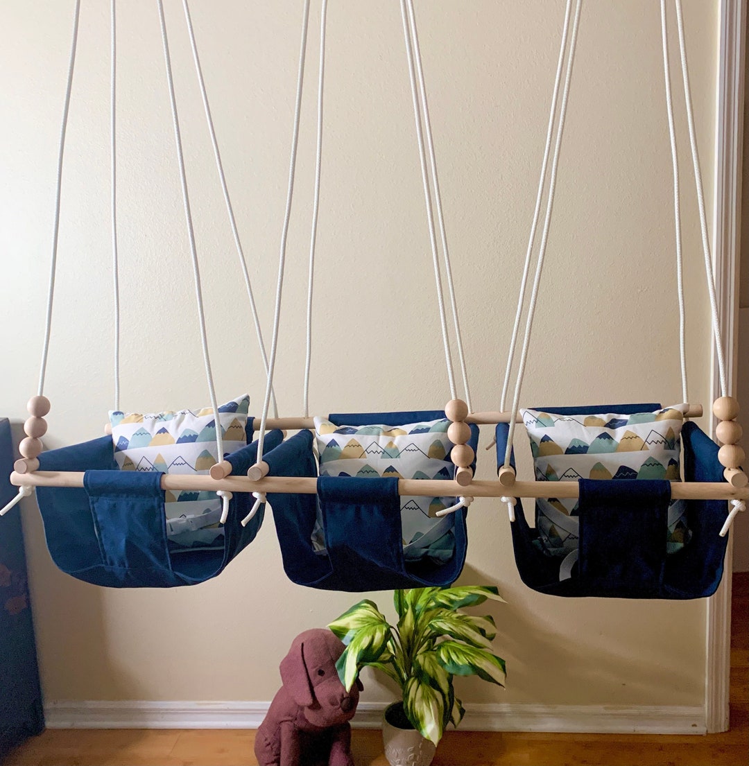 Handmade Triplet Baby Swing: Canvas Playroom Porch Decor - Etsy