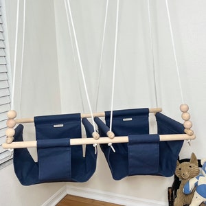 Twin's Baby Swing Indoor, Twin's Navy Rainbow Playroom Swing, Nursery ...