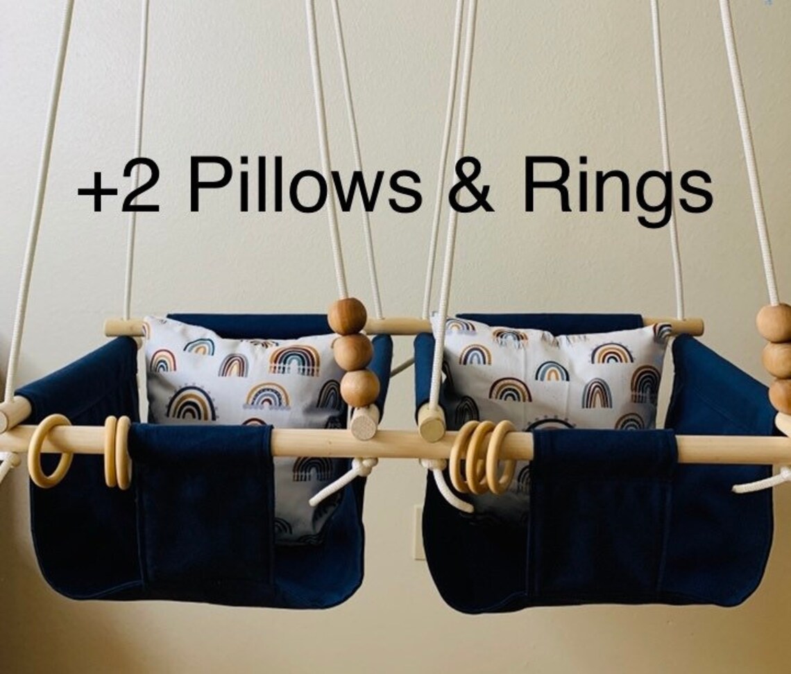 Twin's Baby Swing Indoor Twin's Navy Rainbow Playroom - Etsy