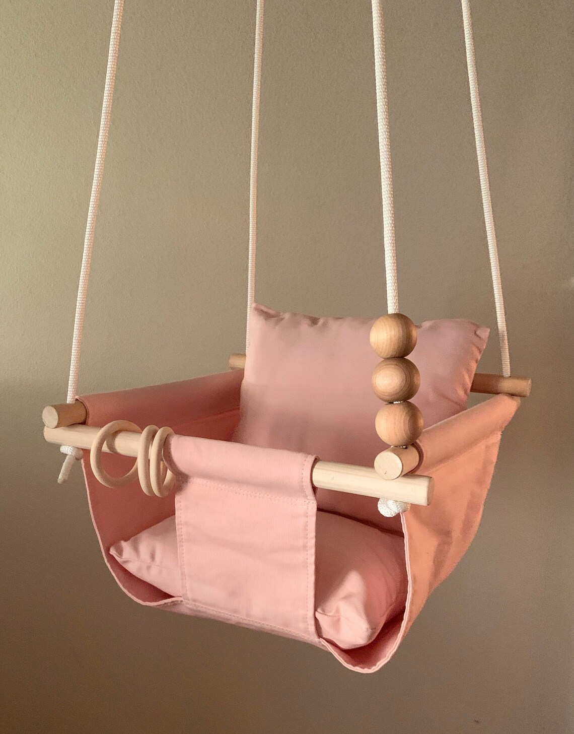 Pink Baby Swing Indoor Canvas Playroom Nursery Swing First | Etsy