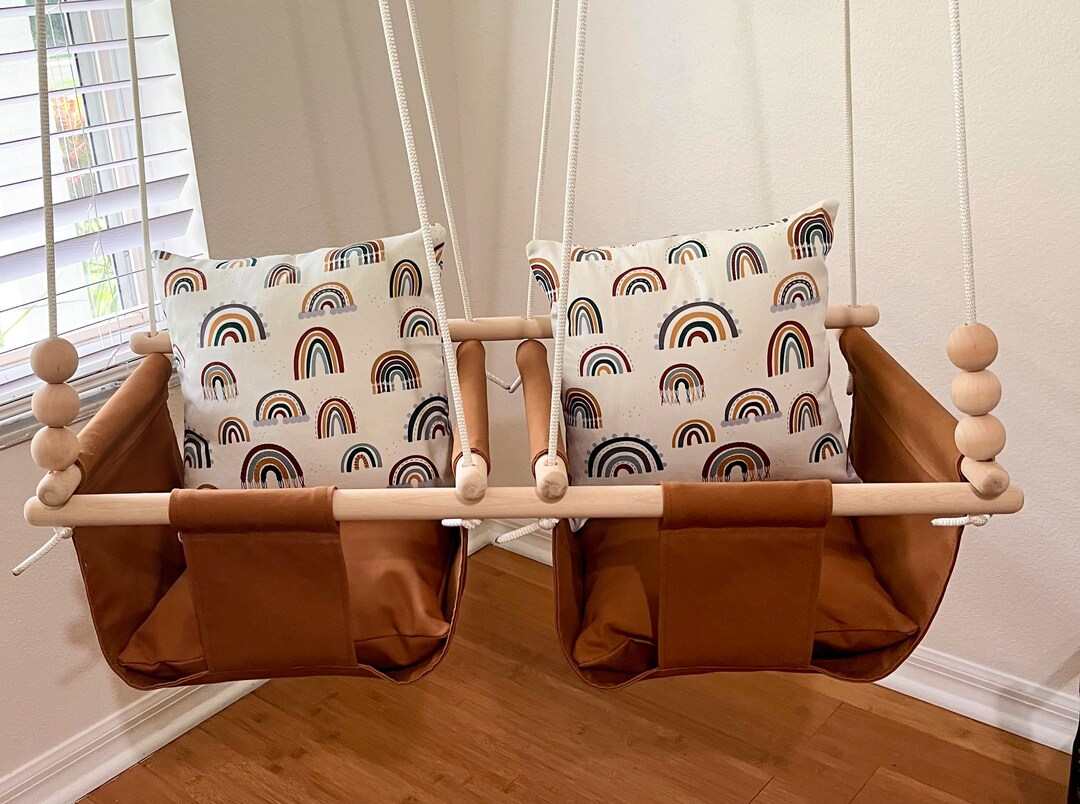 Twin's Nutmeg Baby Swing Indoor, Twin's First Birthday Gift, Twin's ...