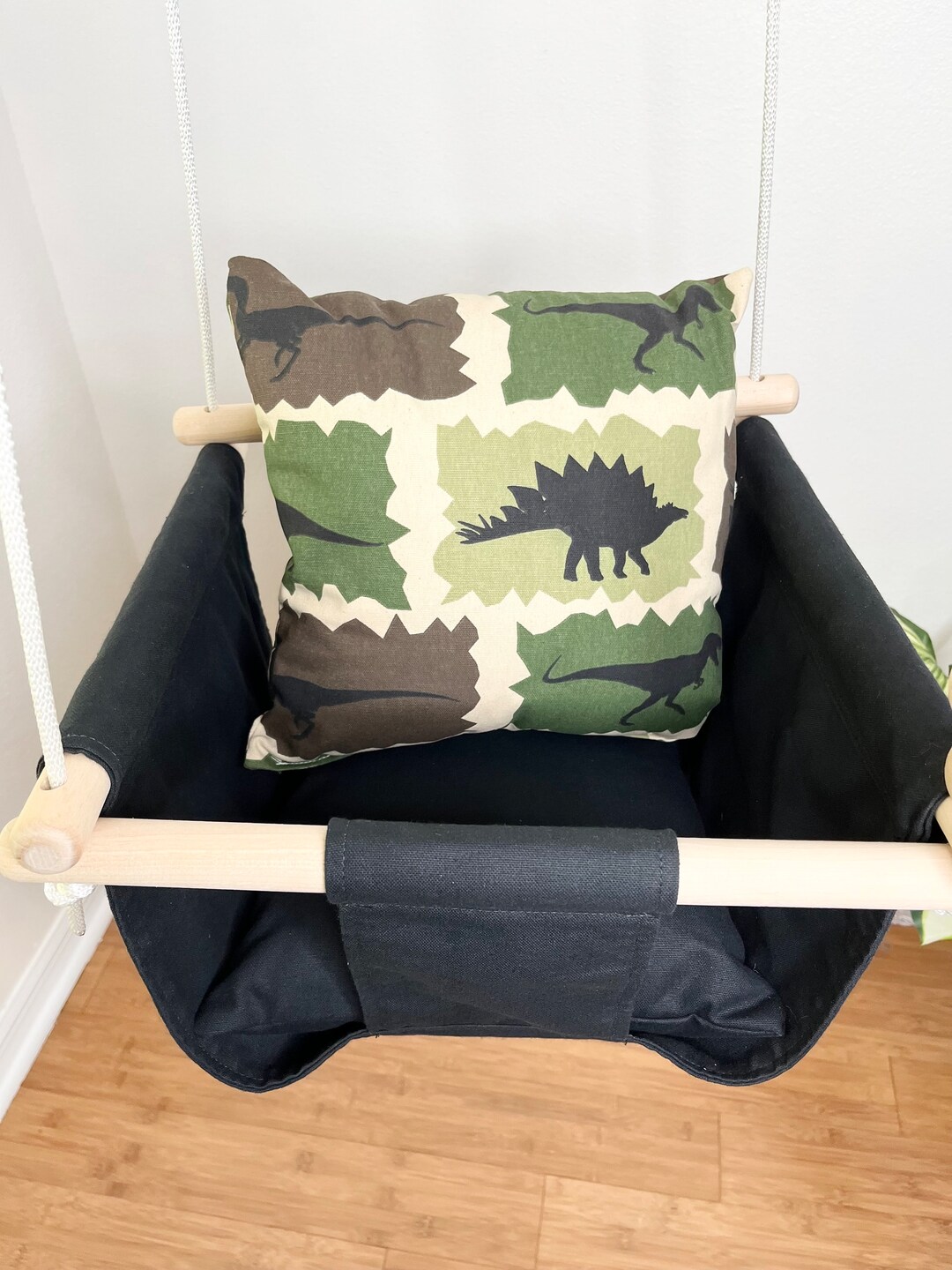 Handmade Canvas Baby Swing: Dinosaur Nursery Decor - Etsy