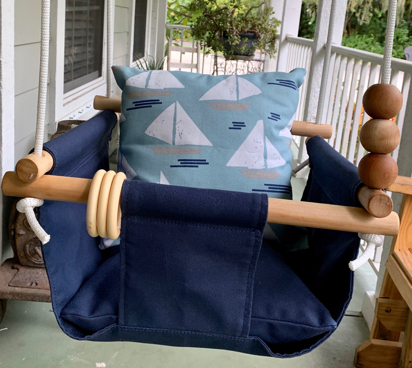 Navy Baby Swing Indoor Baby Nautical Indoor Navy Blue Swing | Etsy