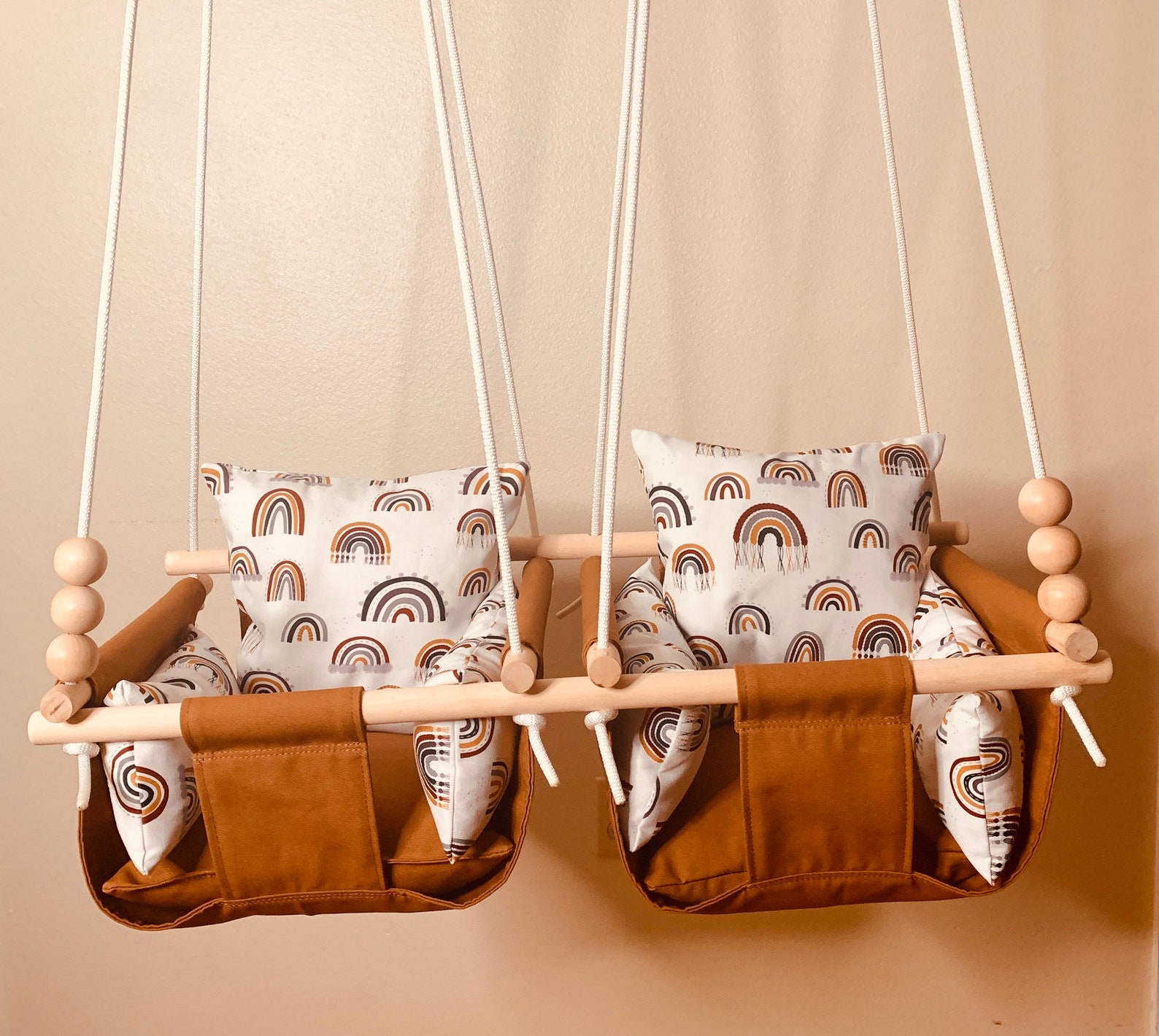 Twin's Nutmeg Baby Swing Indoor, Twin's First Birthday Gift, Twin's ...