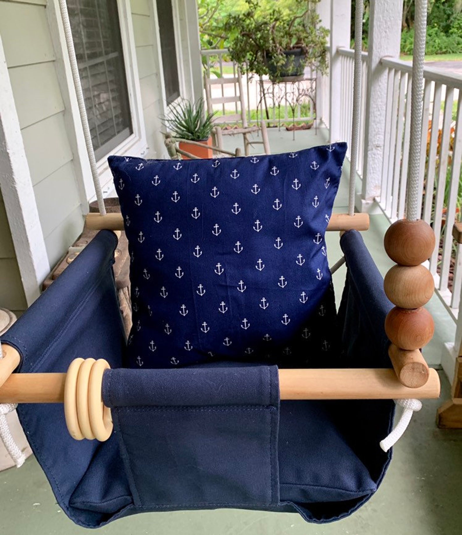 Navy Baby Swing Indoor Baby Nautical Indoor Navy Blue Swing | Etsy