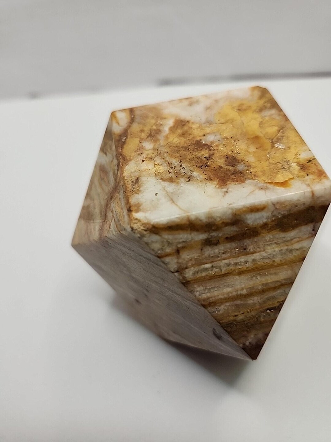 Vintage Marble Paperweight Office Decor 14 Sided - Etsy
