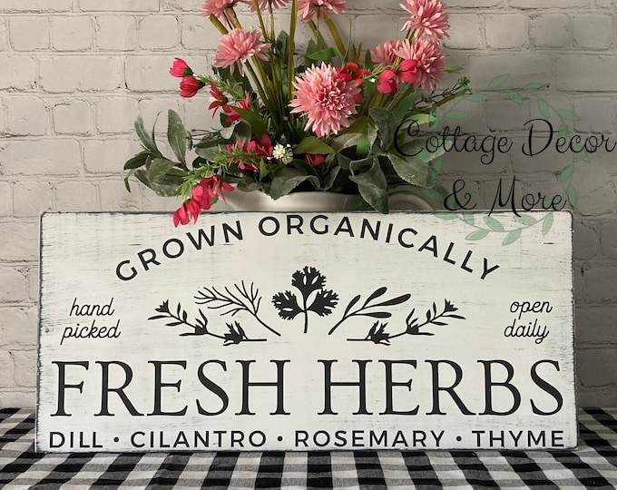 Organically Grown Fresh Herbs Sign Farmhouse Wall Decor - Etsy