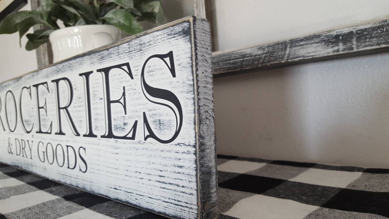 Groceries Sign Groceries Wood Sign Farmhouse Decor Rustic | Etsy