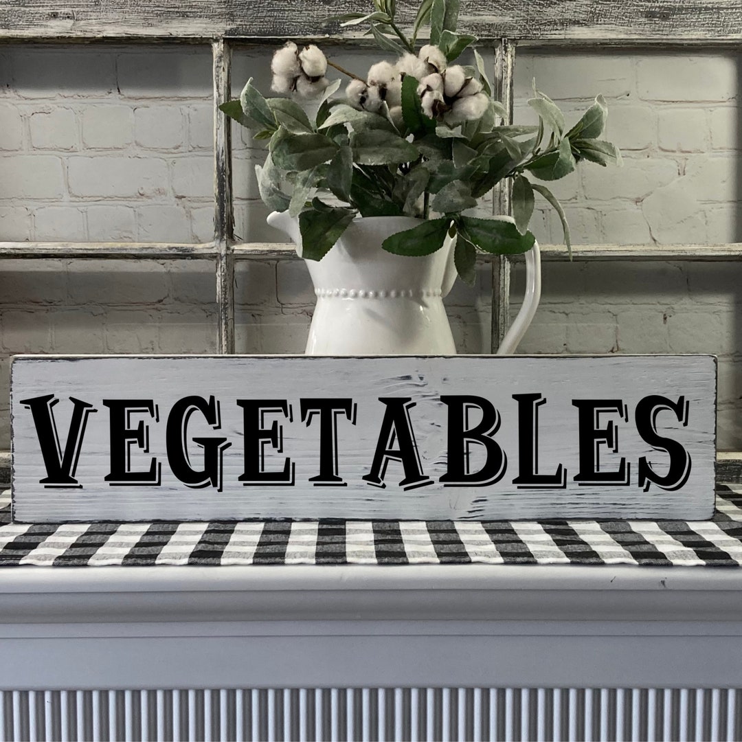 Vegetables Wood Sign, Farmhouse Sign, Farmhouse Kitchen Decor, Kitchen ...