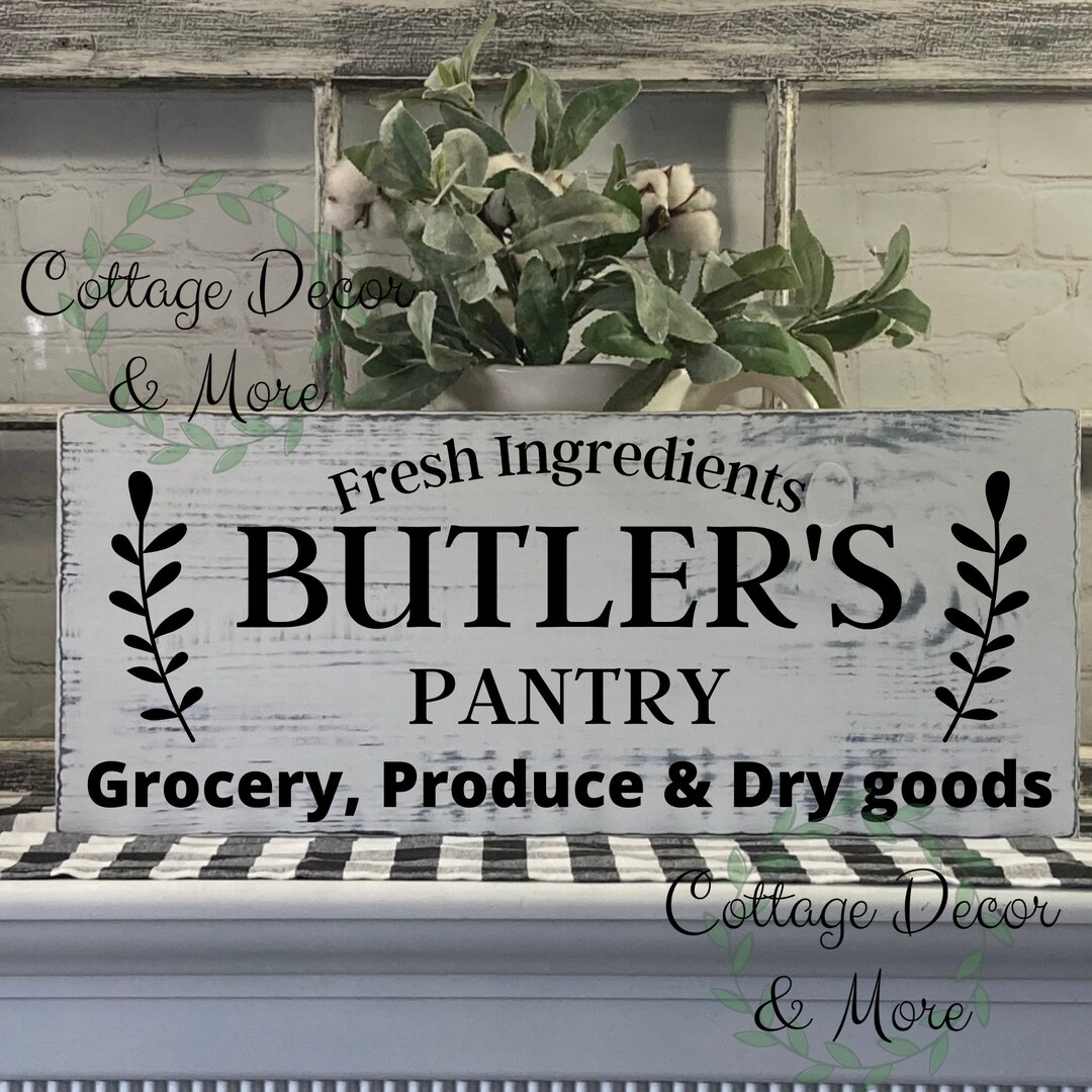 Rustic Butler's Pantry Wood Sign Handcrafted Farmhouse Kitchen Decor - Etsy