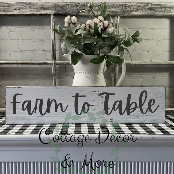 Farm to Table Wood Sign Farmhouse Decor Distressed Farmhouse - Etsy