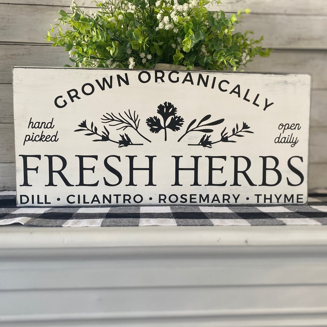 Organically Grown Fresh Herbs Sign Farmhouse Wall Decor - Etsy