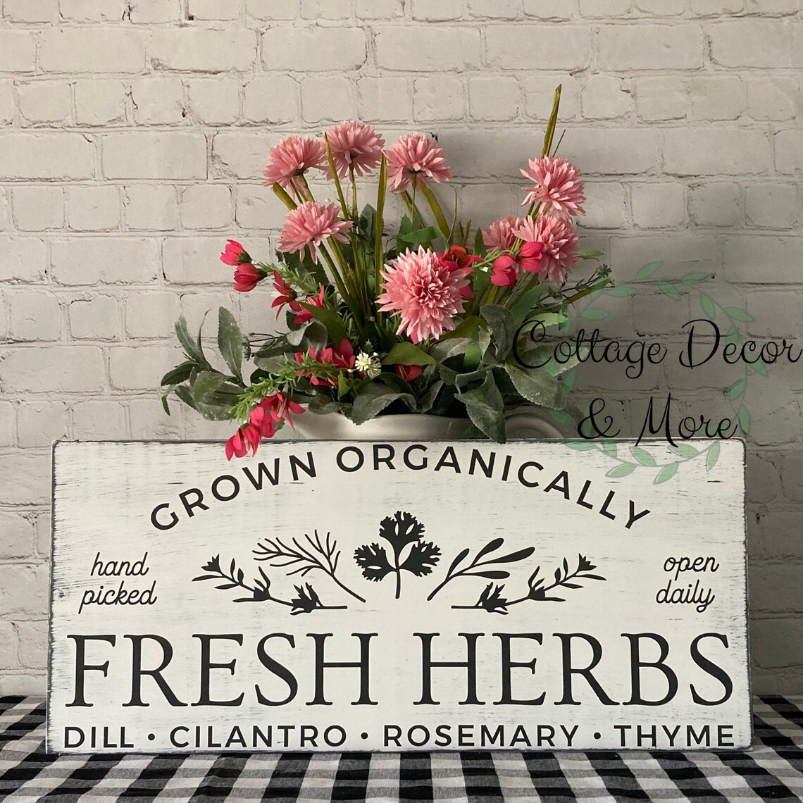 Organically Grown Fresh Herbs Sign Farmhouse Wall Decor | Etsy