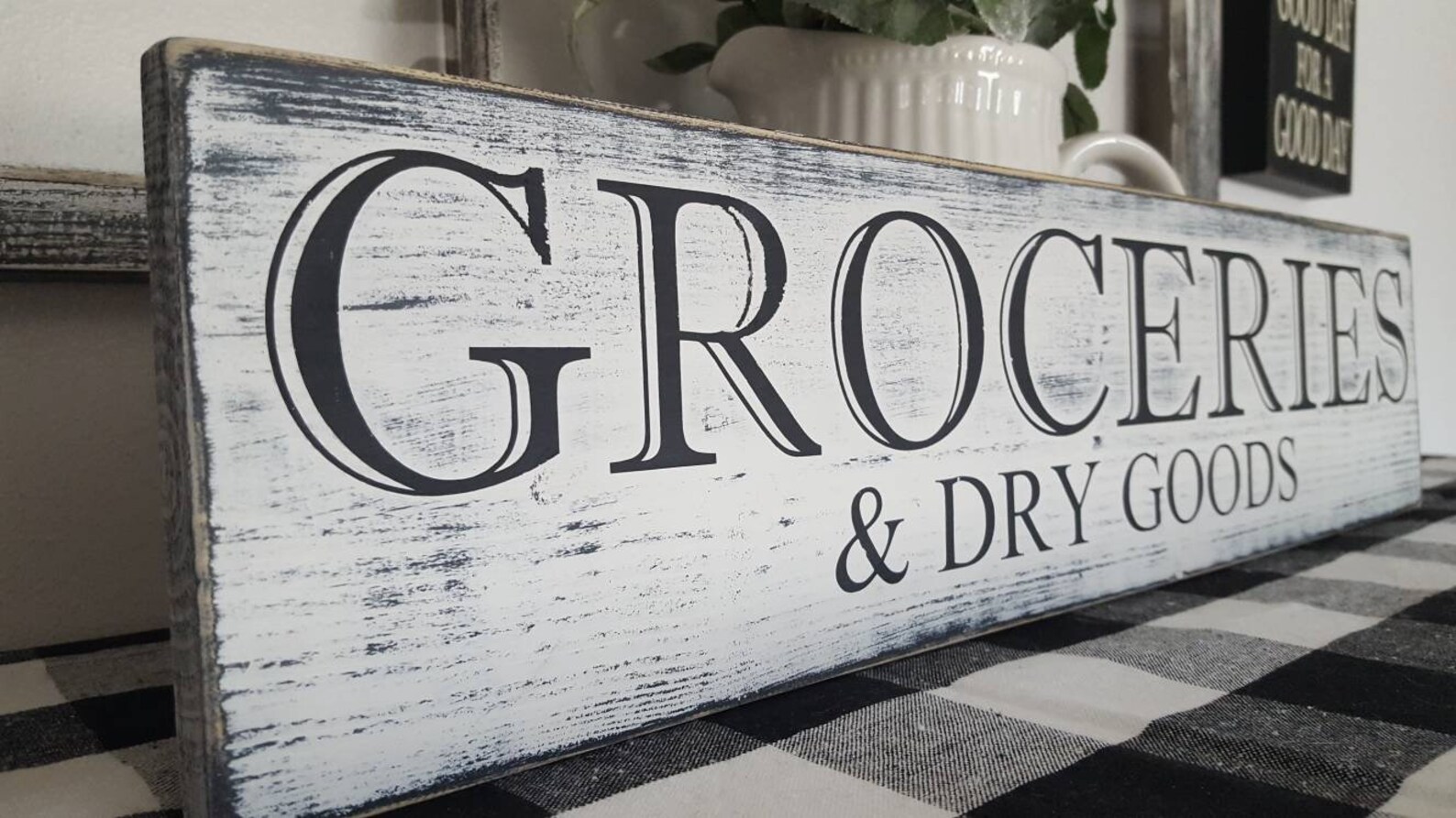 Groceries Sign Groceries Wood Sign Farmhouse Decor Rustic | Etsy