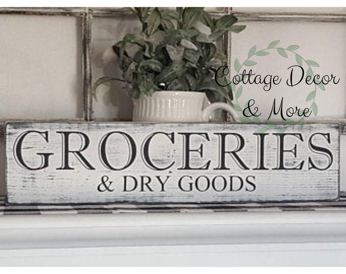 Groceries Sign, Groceries Wood Sign, Farmhouse Decor, Rustic Home Decor ...