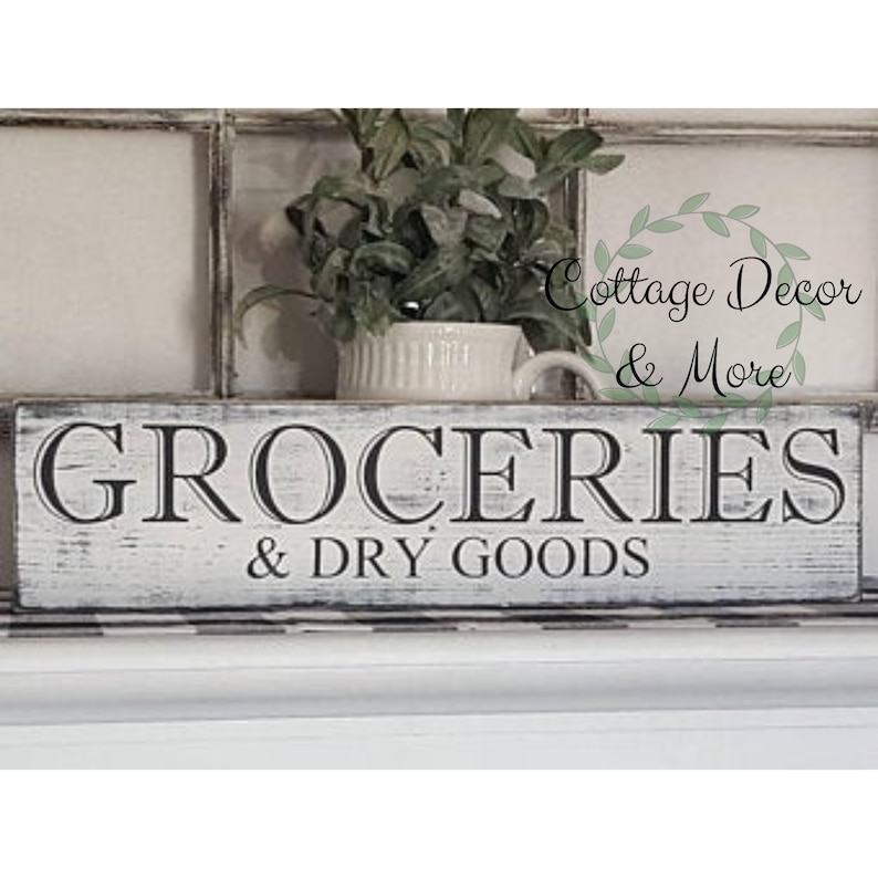 Groceries Sign Groceries Wood Sign Farmhouse Decor Rustic | Etsy