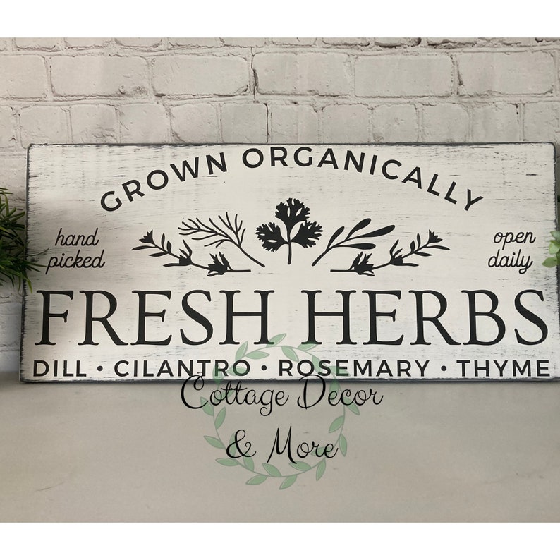 Organically Grown Fresh Herbs Sign Farmhouse Wall Decor | Etsy