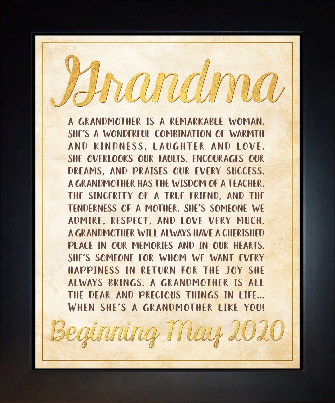 Unique Art Personalized Gift Idea for Grandma, Poem for Grandmother ...