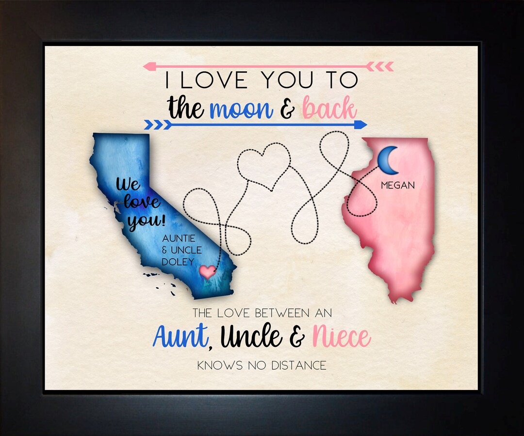 Personalized Gift for Aunt and Uncle Custom Maps Birthday - Etsy