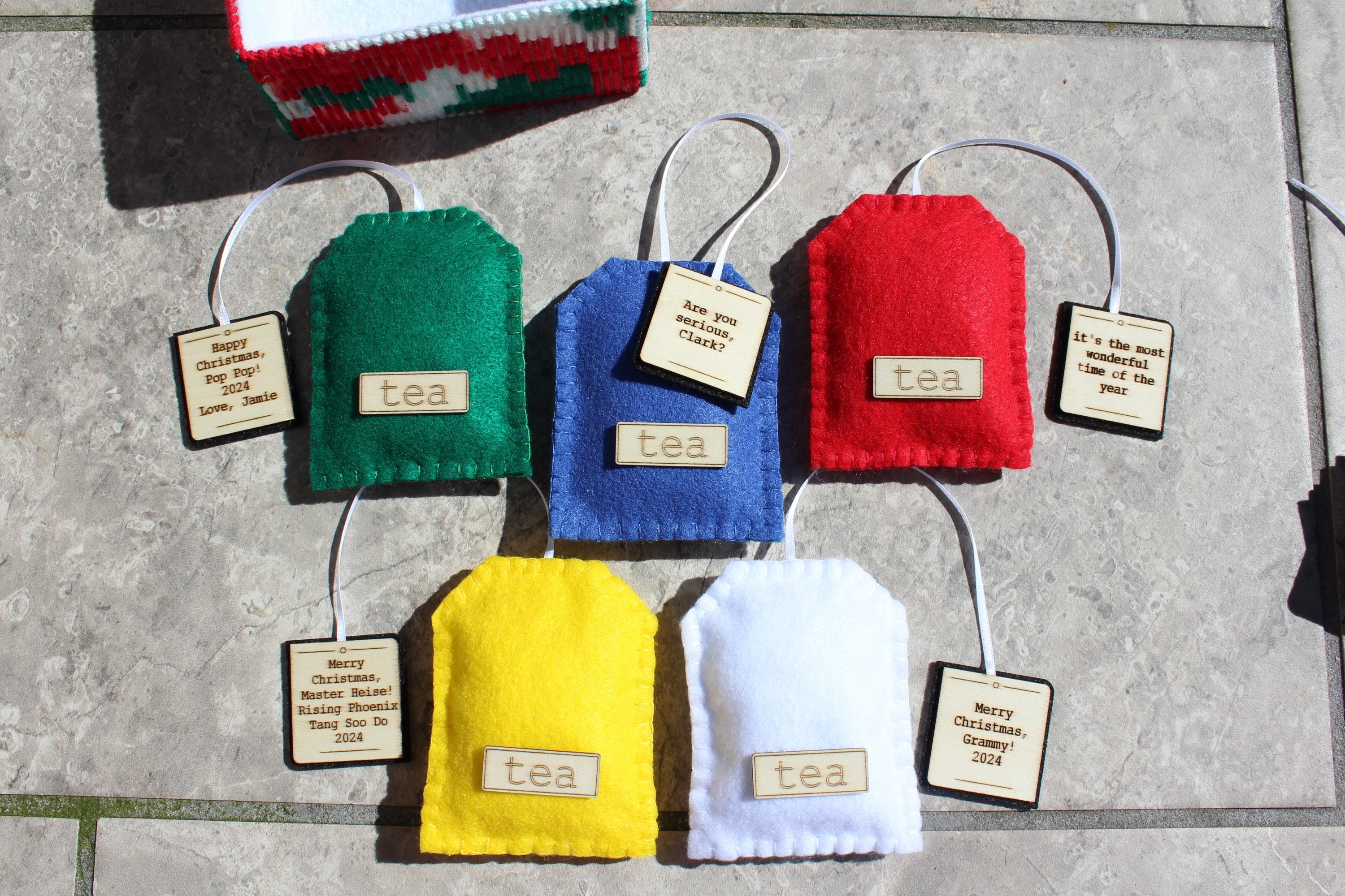 Customized Christmas Felt Tea Bag Set With Handsewn Box - Etsy
