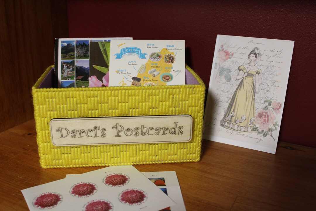 Personalized Postcard Storage Box - Etsy