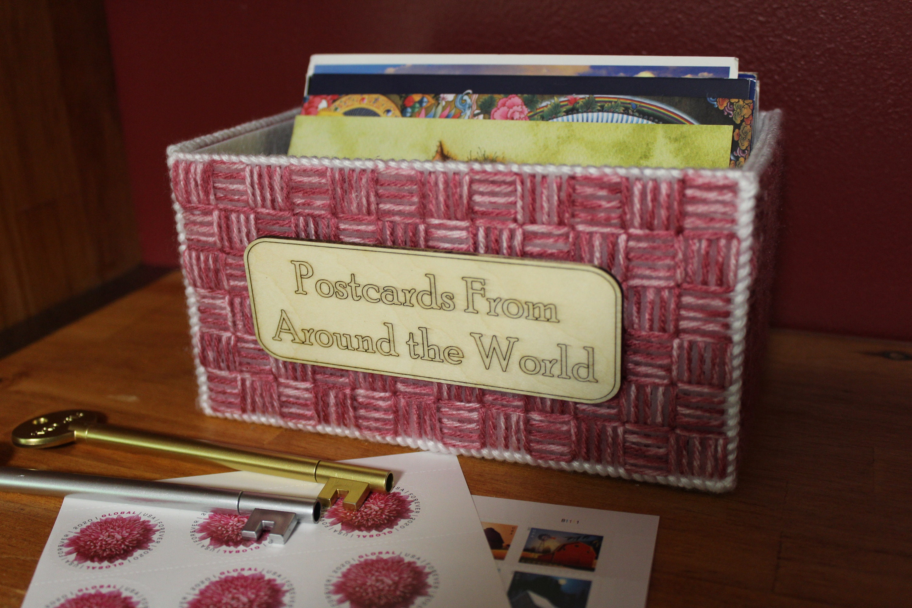 Personalized Postcard Storage Box - Etsy