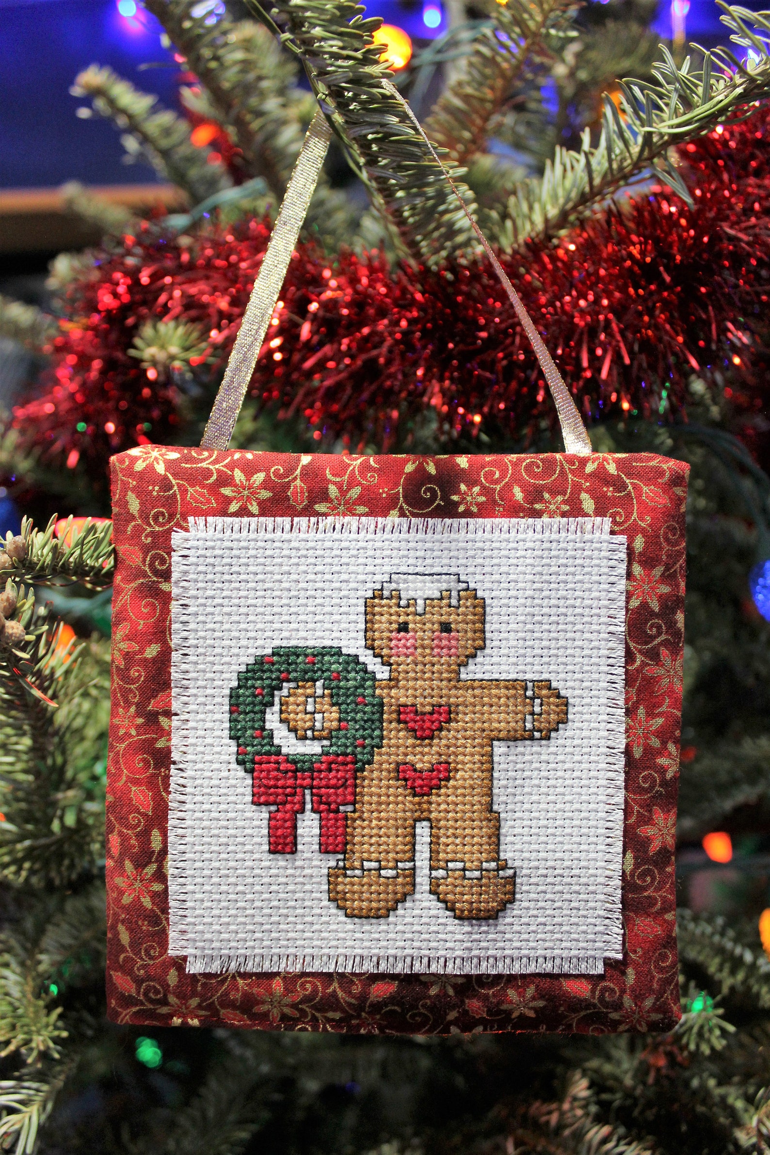 Cross-stitch Gingerbread Man Ornament - Etsy