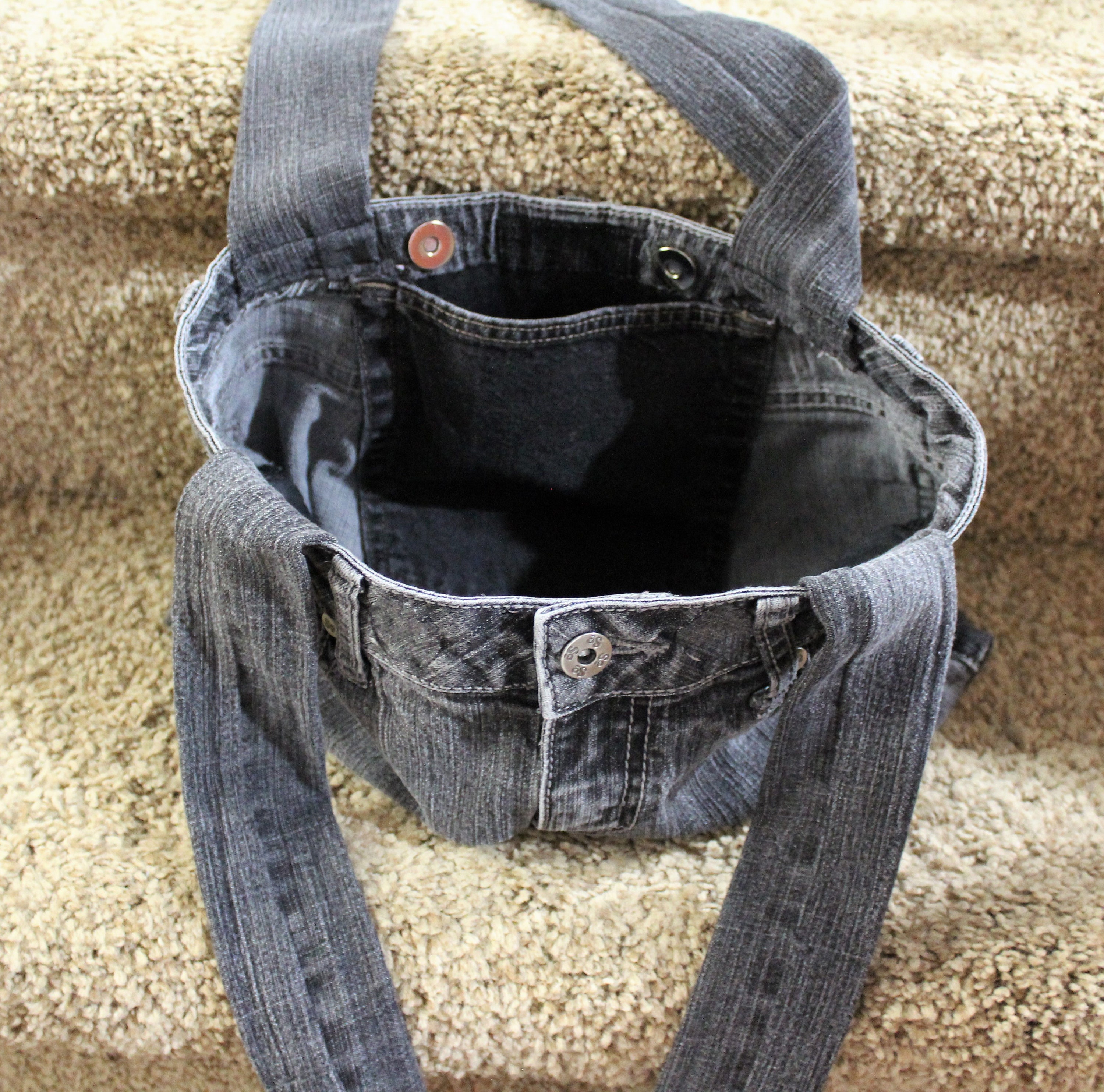 Black Denim Bag - Etsy
