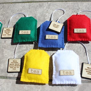 Customized Christmas Felt Tea Bag Set With Handsewn Box - Etsy