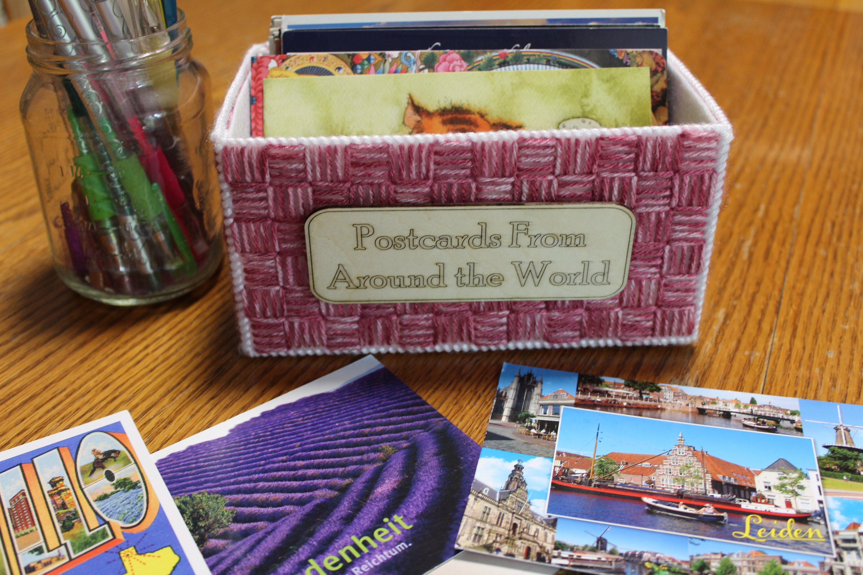 Personalized Postcard Storage Box - Etsy