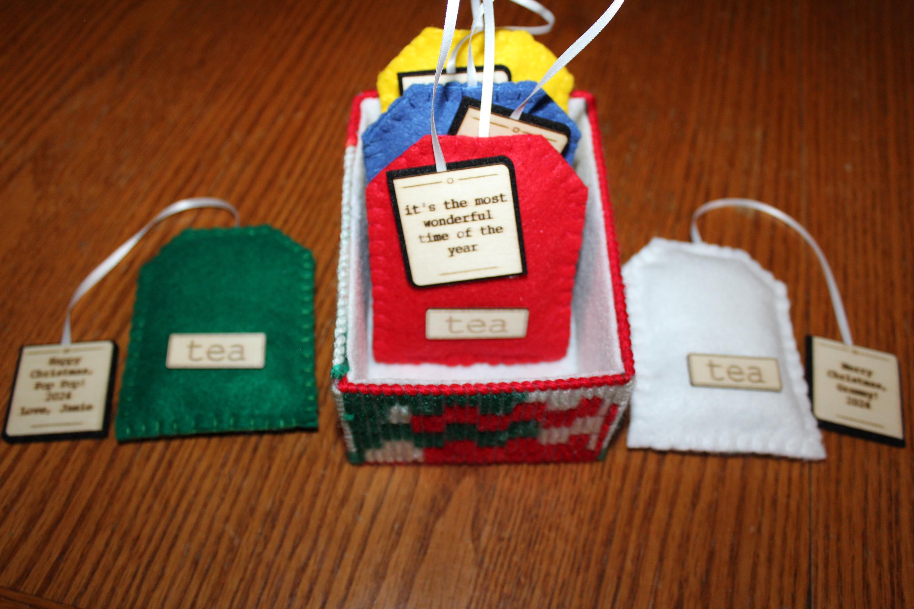 Customized Christmas Felt Tea Bag Set With Handsewn Box - Etsy
