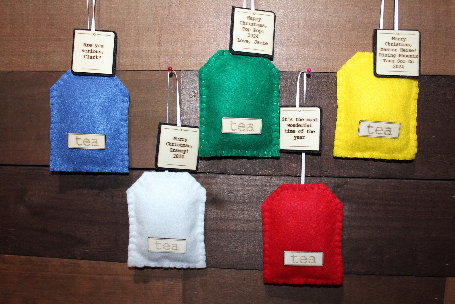 Customized Christmas Felt Tea Bag Set With Handsewn Box - Etsy