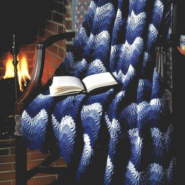 Blue Ripple Afghan - Etsy