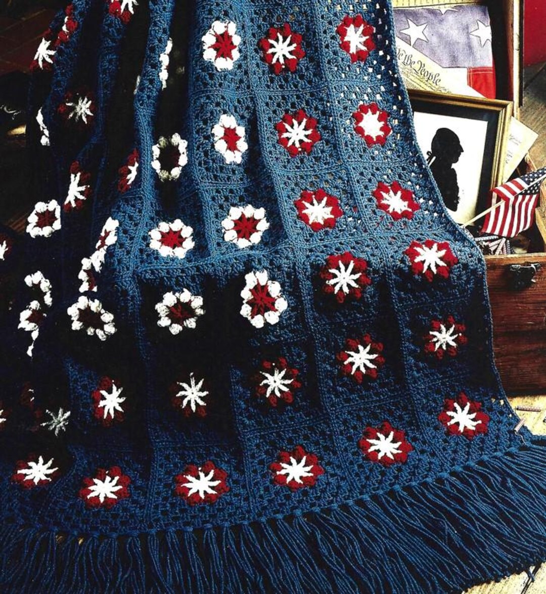 Vintage Crochet Pattern 4th of July Fireworks Afghan PDF Instant ...