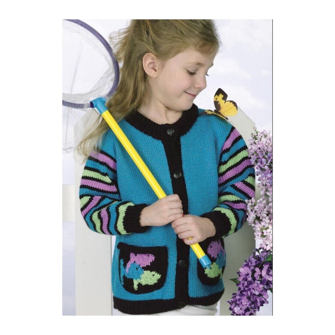 Easy Knitting Pattern Kids Fish Cardigan Sweater PDF Instant Digital ...