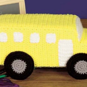 Vintage Crochet School Bus Pattern: Kids Toy Pillow (PDF Digital ...