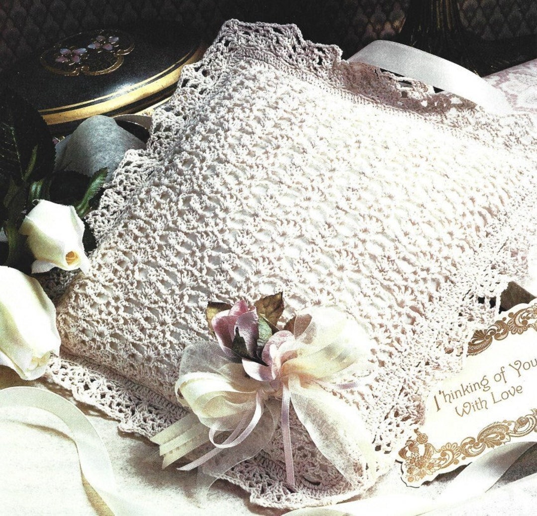 Vintage Crochet Pattern Lacy Accent Throw Pillow PDF Instant Digital ...
