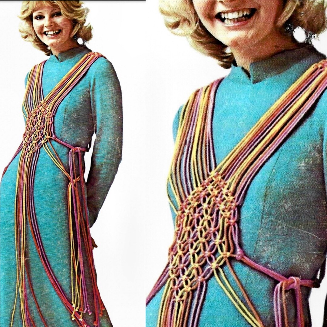 Vintage Macrame Pattern Long Fringe Vest PDF Instant Digital Download ...