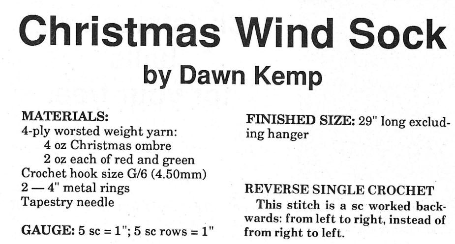 Vintage Crochet Christmas Wind Sock Pattern PDF Instant Digital ...