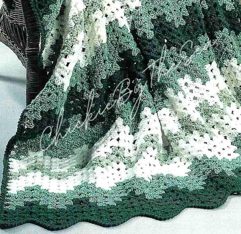 Vintage Christmas Granny Ripple Afghan Crochet Pattern (PDF Download ...