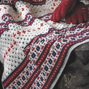 Vintage Crochet Nordic Christmas Pattern Afghan PDF Instant Digital ...
