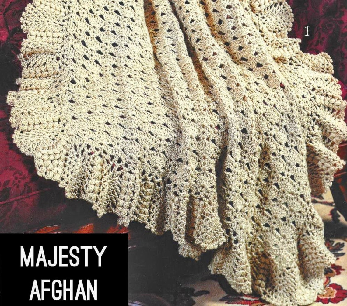 Vintage Crochet Pattern Victorian Lacy Afghan Ruffle Edge - Etsy